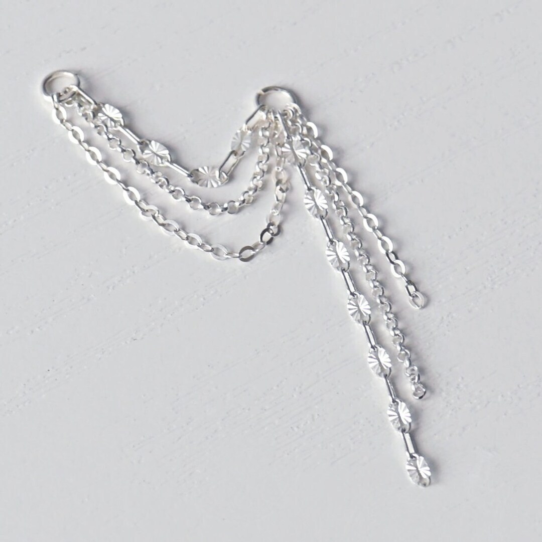 Triple Waterfall Chain, Earring Chain Add On, Piercing Chain, Earring ...