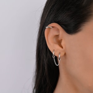 Double Hoop Piercing Earring Chain, Double Piercing, Double Piercing ...