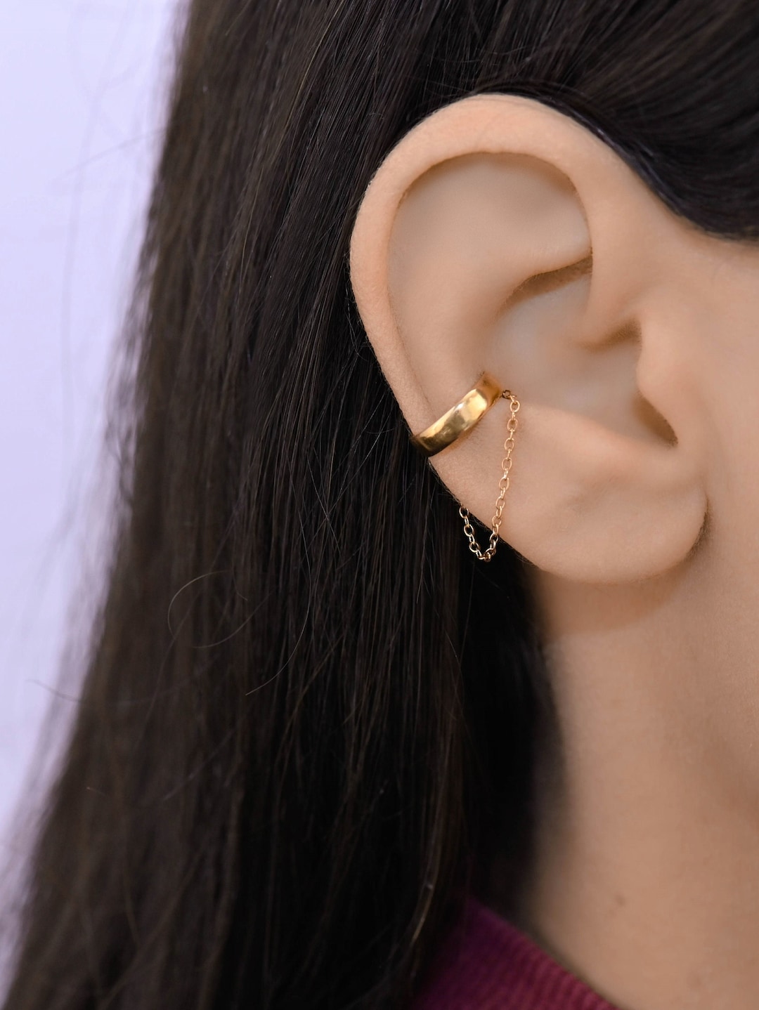Chunky Conch Chain Ear Cuff No Piercing, Ear Cuff, Ear Cuff No Piercing ...
