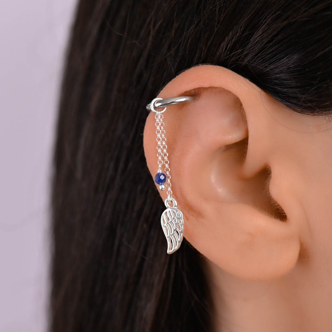 Dangle Helix Chain Angel Wing, Helix Chain Earring, Helix Piercing ...