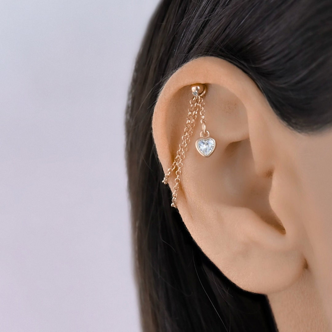 Hidden Helix Heart Chain, Helix Earring Chain, Double Helix Chain ...