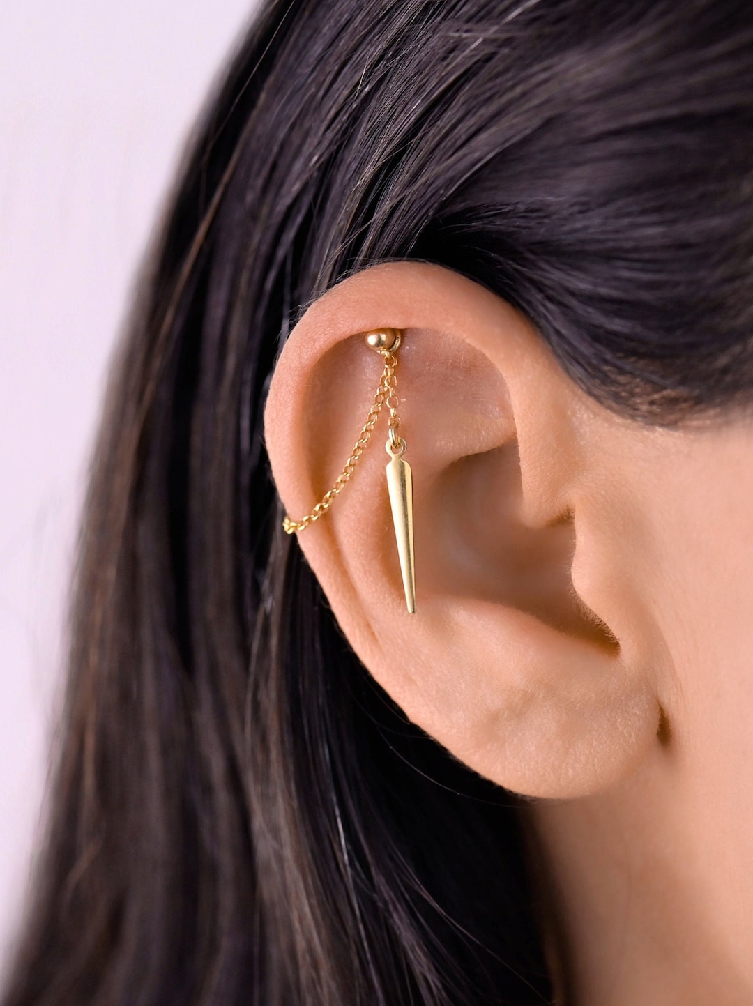 Hidden Helix Chain Spike, Hidden Helix Chain, Helix Piercing Chain Gold ...