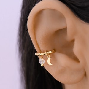 Conch Star Hoop Piercing Gold, Conch Piercing, Conch Hoop Earring, 18g ...