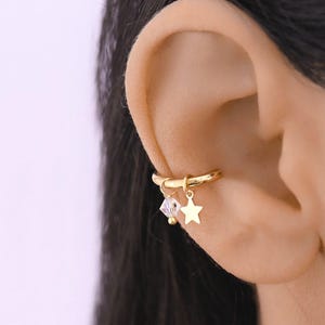 Conch Star Hoop Piercing Gold, Conch Piercing, Conch Hoop Earring, 18g ...
