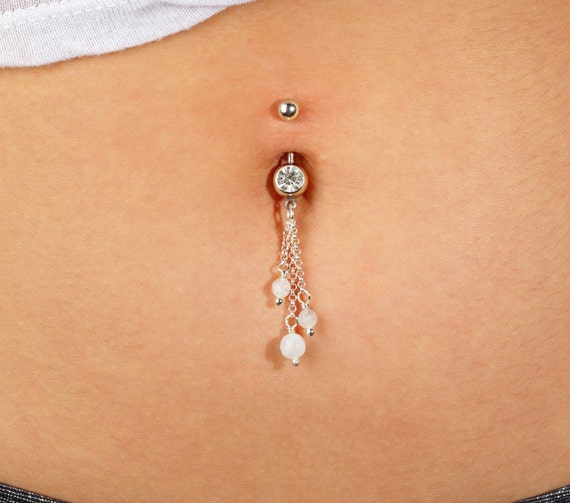 Moonstone belly button ring store