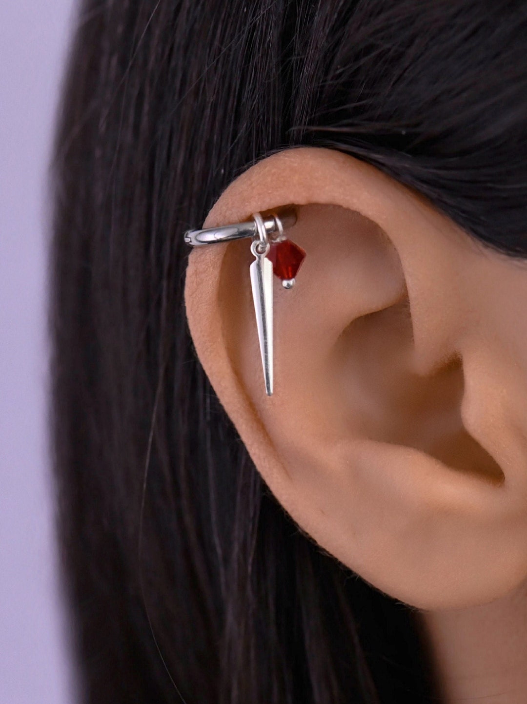 Dangle Helix Spike Hoop, Helix Earring, Piercing Helix Hoop, Cartilage ...