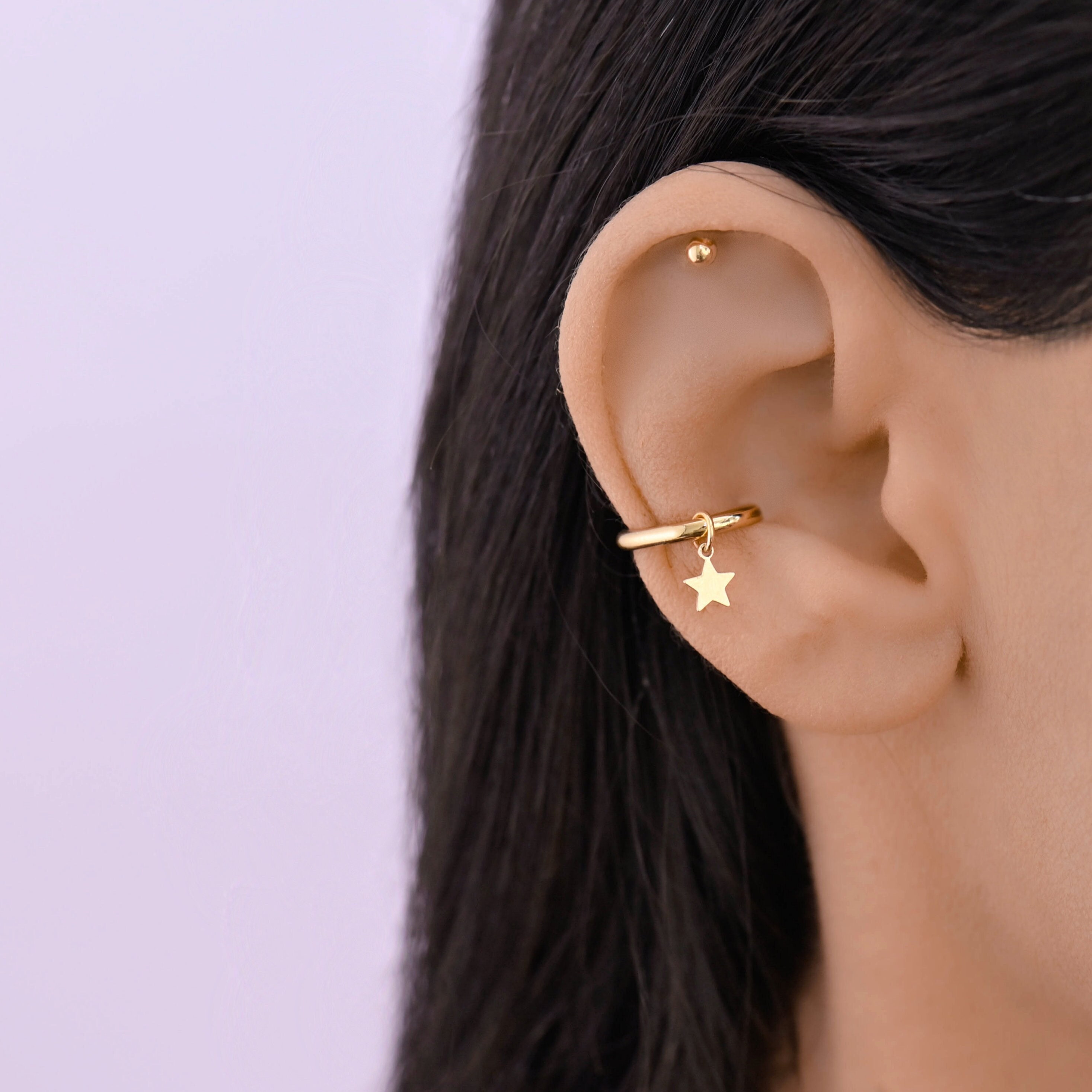 Conch Piercing Hoop Gold, Conch Piercing, Gold Conch Hoop Earring ...