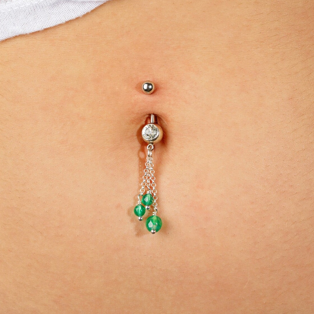 Dainty Dangly Belly Ring, Belly Button Rings, Belly Rings Chain, Belly ...