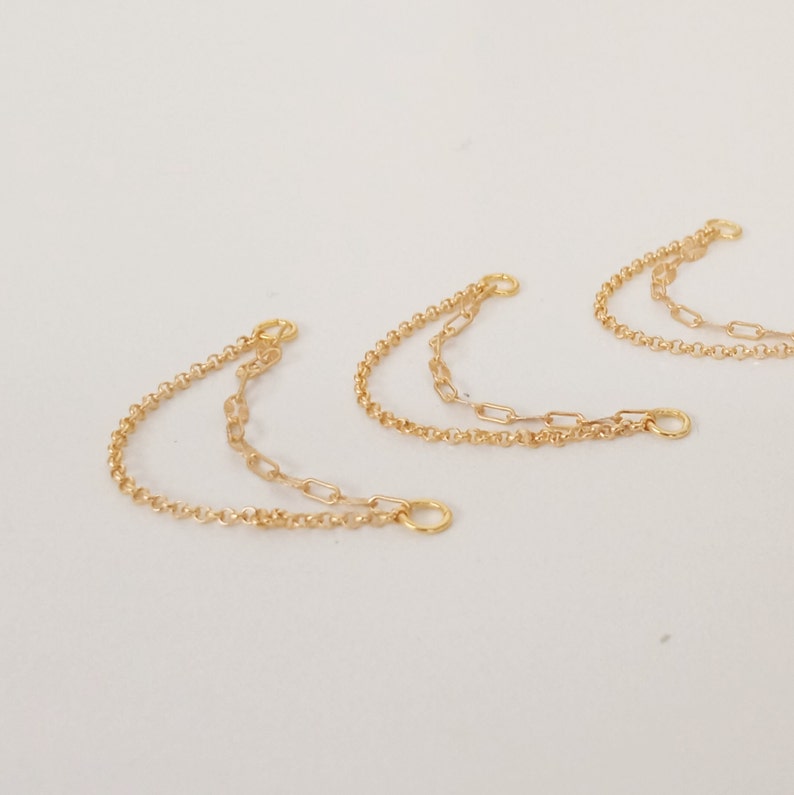 Double Gold Waterfall Chain Charm Earring Attatchment, Earring Chain ...