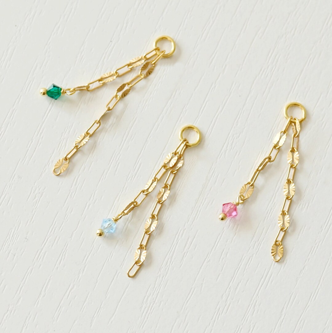 Charm Piercing Chain, Earring Chain Add On, Earring Chain, Dangle Multi ...
