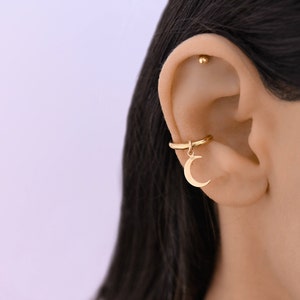 Cartilage Hoop Sun, Cartilage Hoop, Dangle Cartilage Hoop Earring With ...