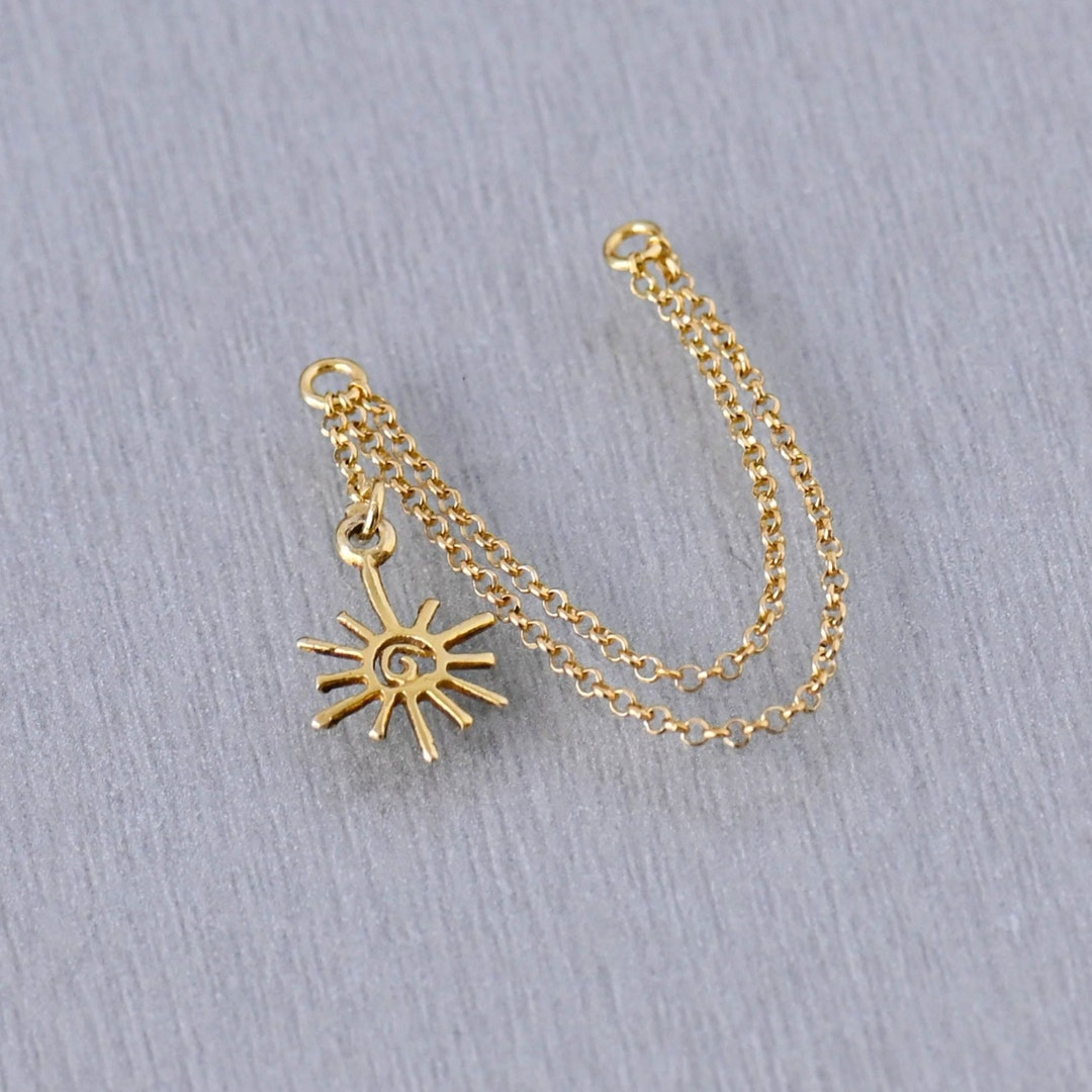 Vertical Helix Cuff Chain Piercing, Helix Piercing, Dangle Helix Chain ...