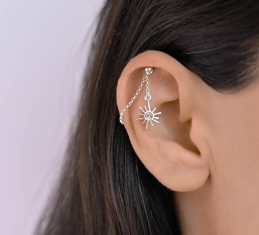 Hidden Sun Helix Chain Hidden Helix Chain Helix Piercing - Etsy