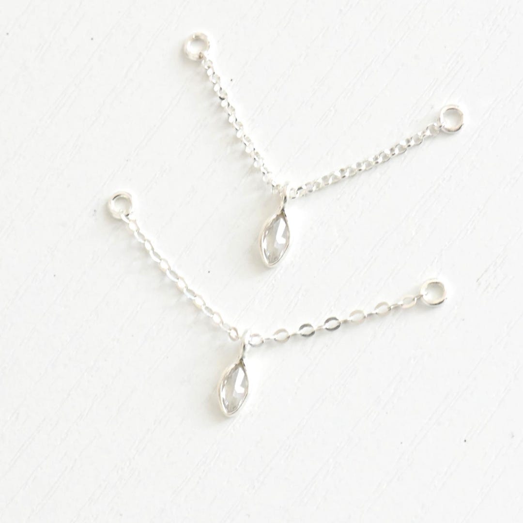 Silver Ear Chain Marquese Charm, Silver Earring Chain, Conch Chain ...