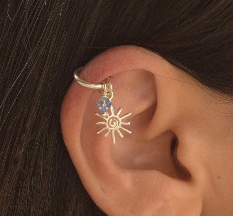 Sun Helix Piercing Hoop Helix Earring Hoop Cartilage Hoops | Etsy