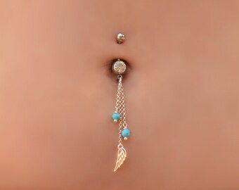 Turquoise Belly Ring - Etsy