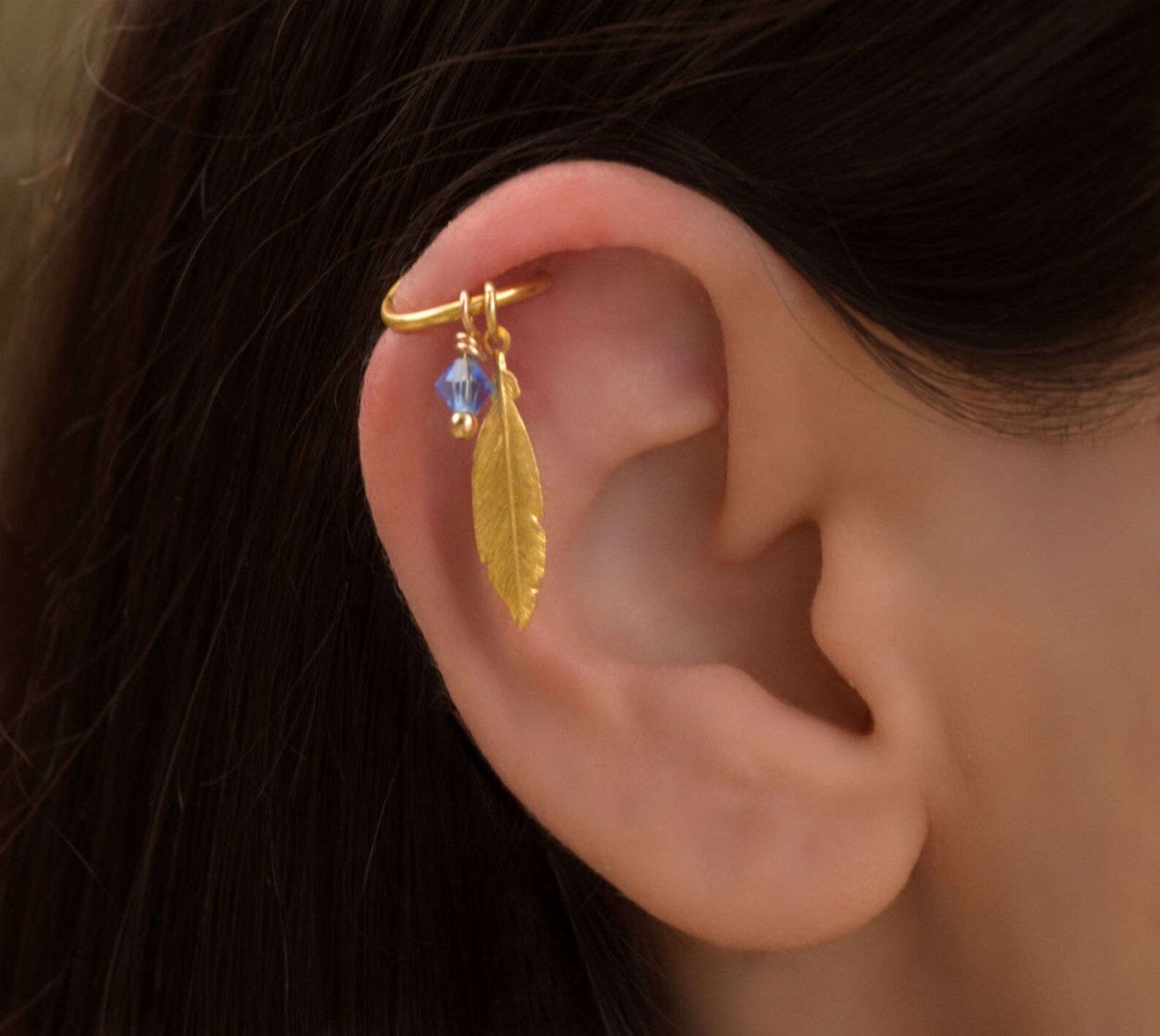 Helix Piercing Gold Helix Earring Hoop Cartilage Piercing | Etsy