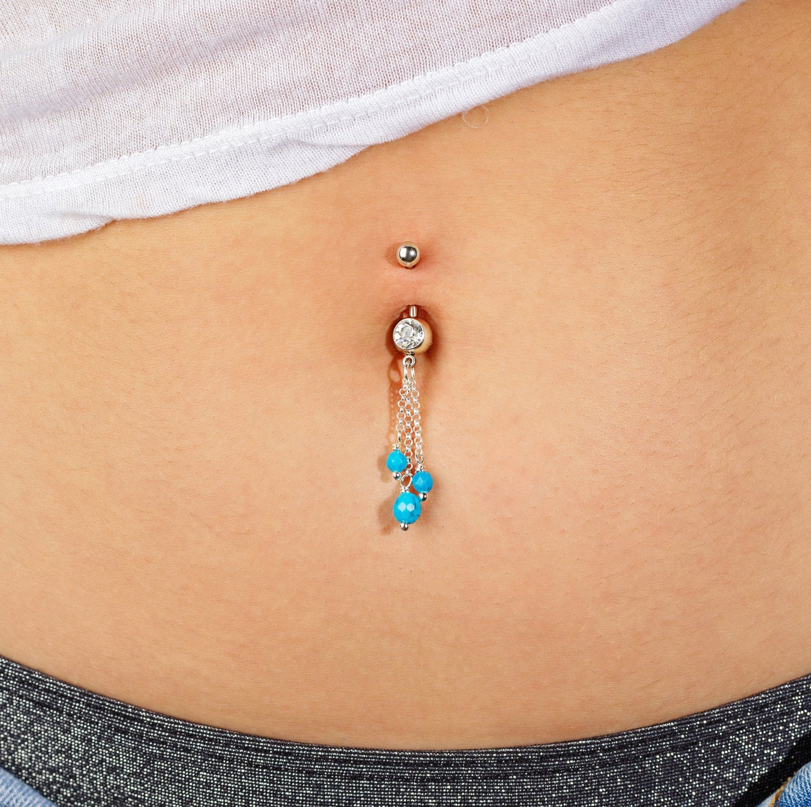 Dainty Dangly Belly Ring Belly Button Rings Belly Rings - Etsy