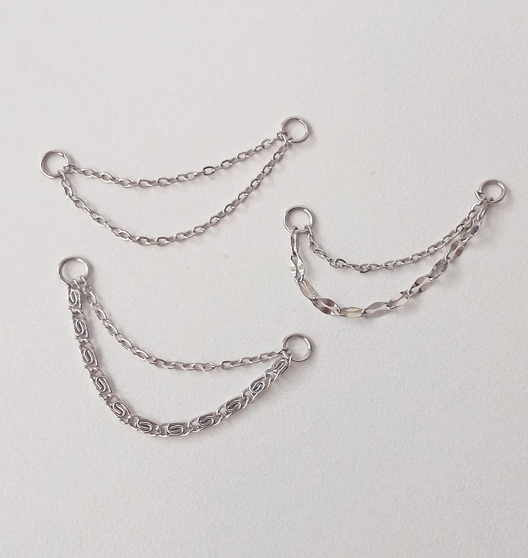 Double Chain Conch, Earring Chain, Helix Piercing Chain, Cartilage ...