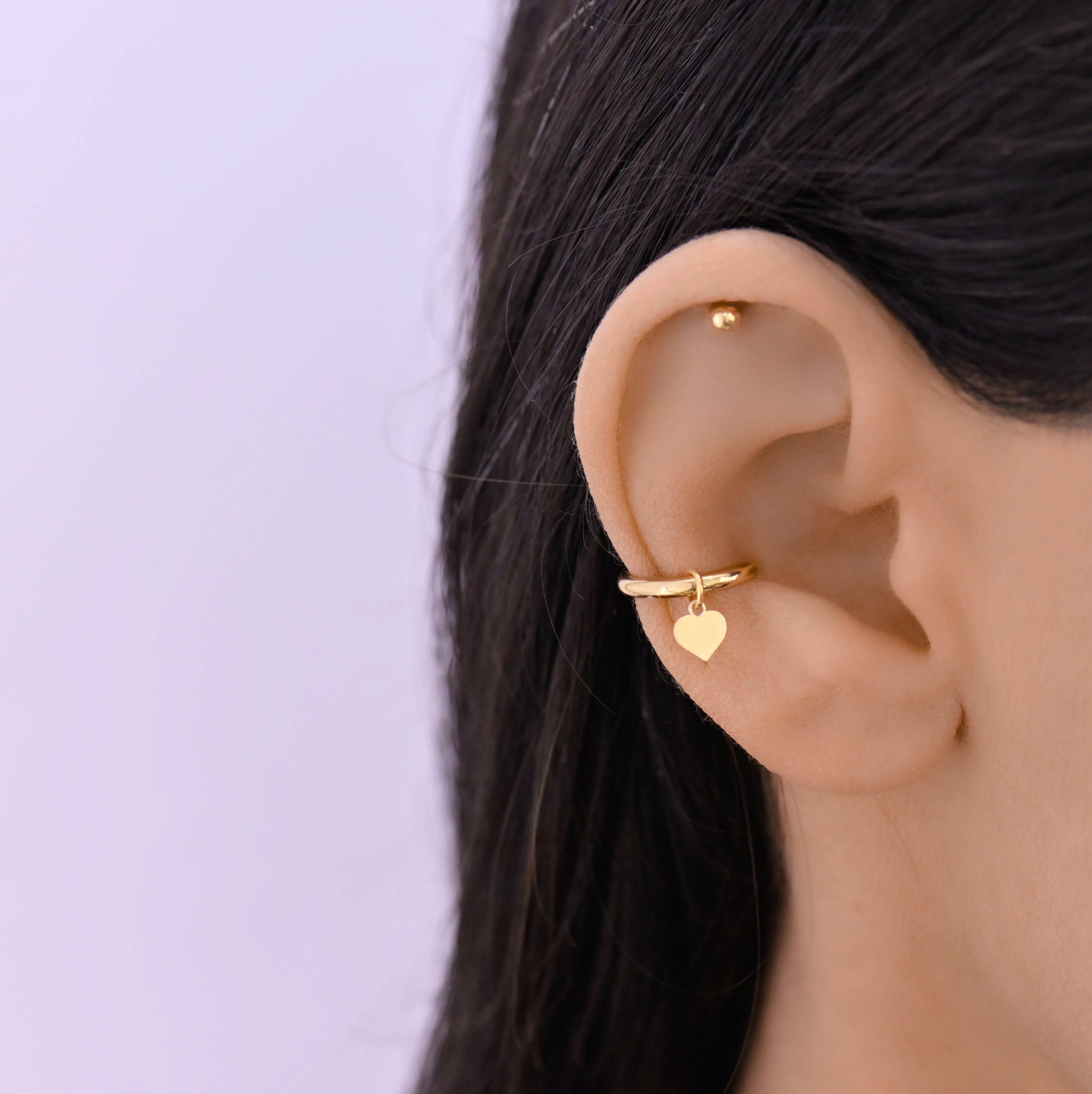 Conch Piercing Hoop Gold, Conch Piercing, Gold Conch Hoop Earring ...