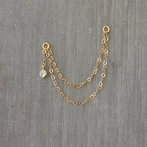 Hidden Helix Gold, Helix Chain, Double Helix Chain Dangle, CZ Charm ...