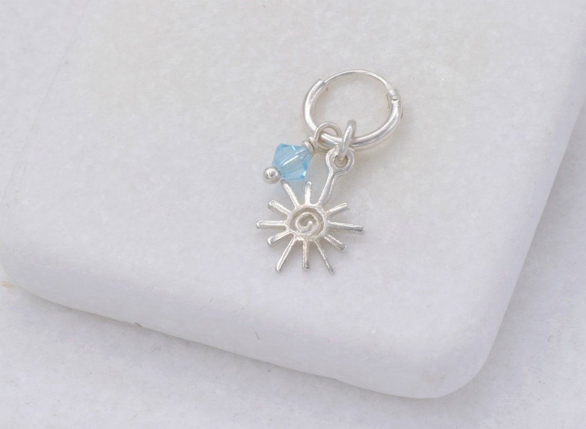 Helix Sun Hoop Earring Silver Helix Earring Helix Piercing - Etsy