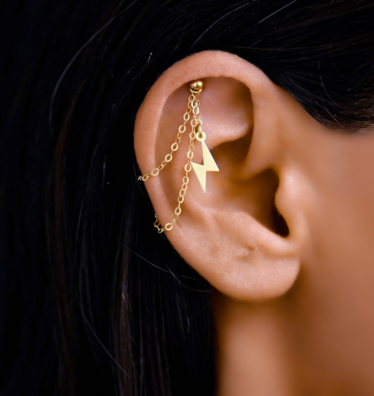 Gold Helix Chain Helix Gold Earring Chain Earring Chain - Etsy