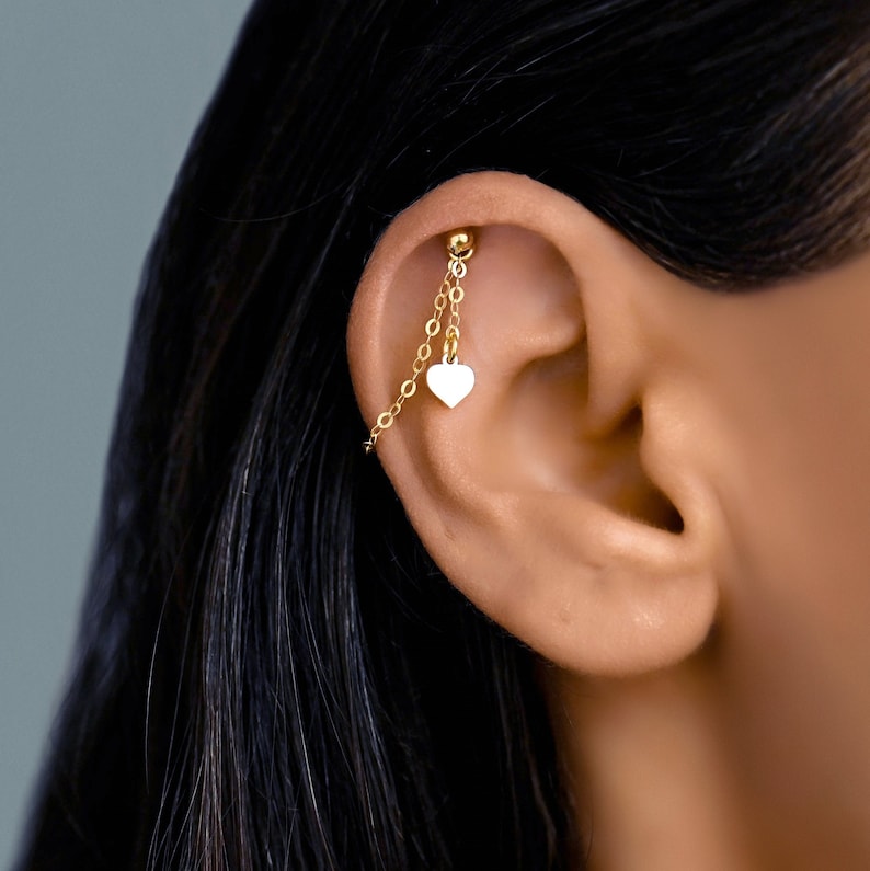 Hidden Helix Chain Earring Chain Gold Earring Chain Dangle - Etsy