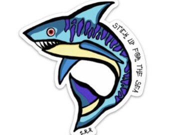 Toned Tan Tiger Shark Sticker - Etsy