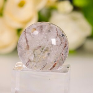 20 Mm Clear Phantom Quartz Sphere Polished Clear Garden Crystal Chakra ...