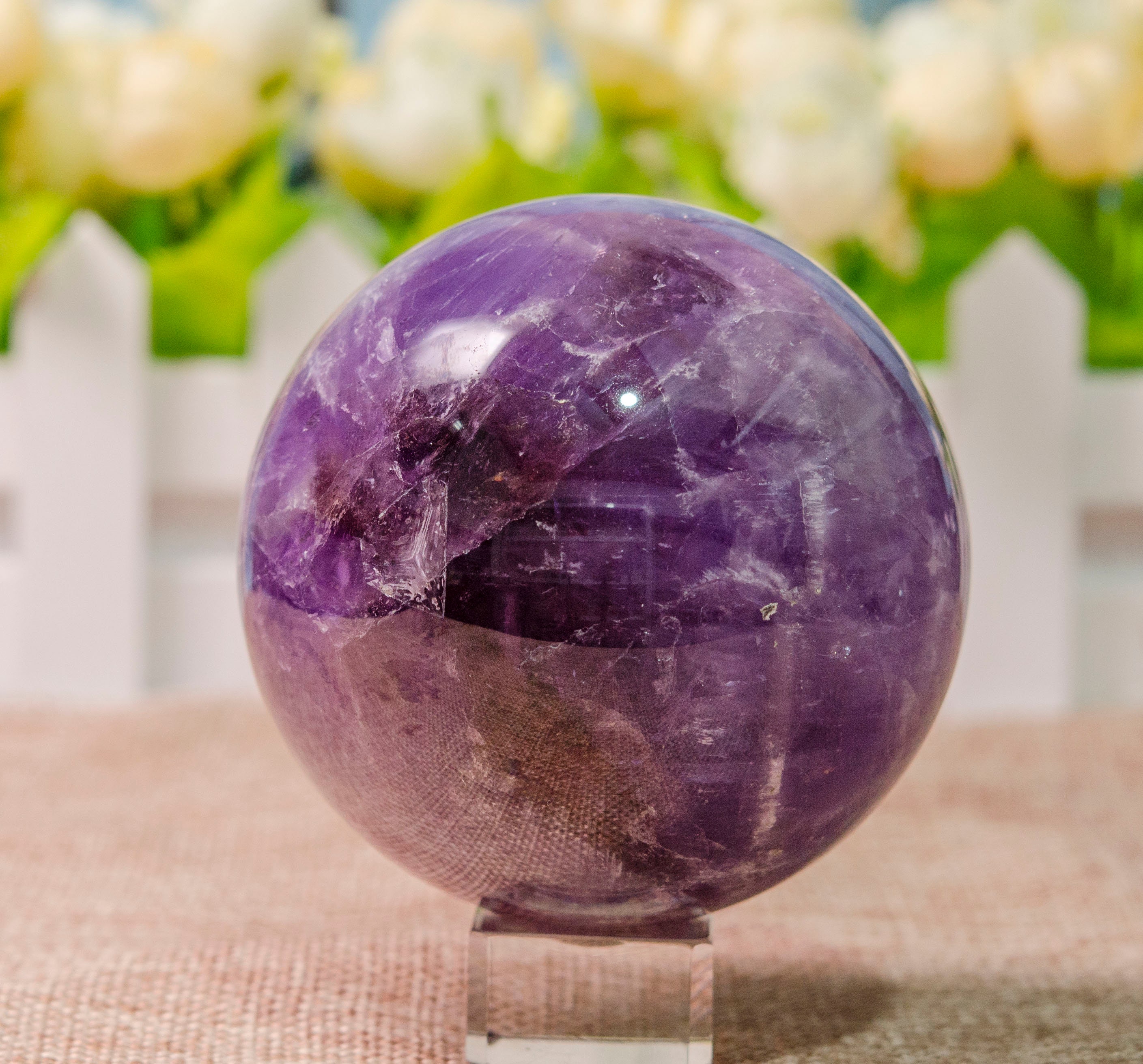 71mm Ametrine Sphere Purple Crystal Ball Polished Stone Smooth | Etsy