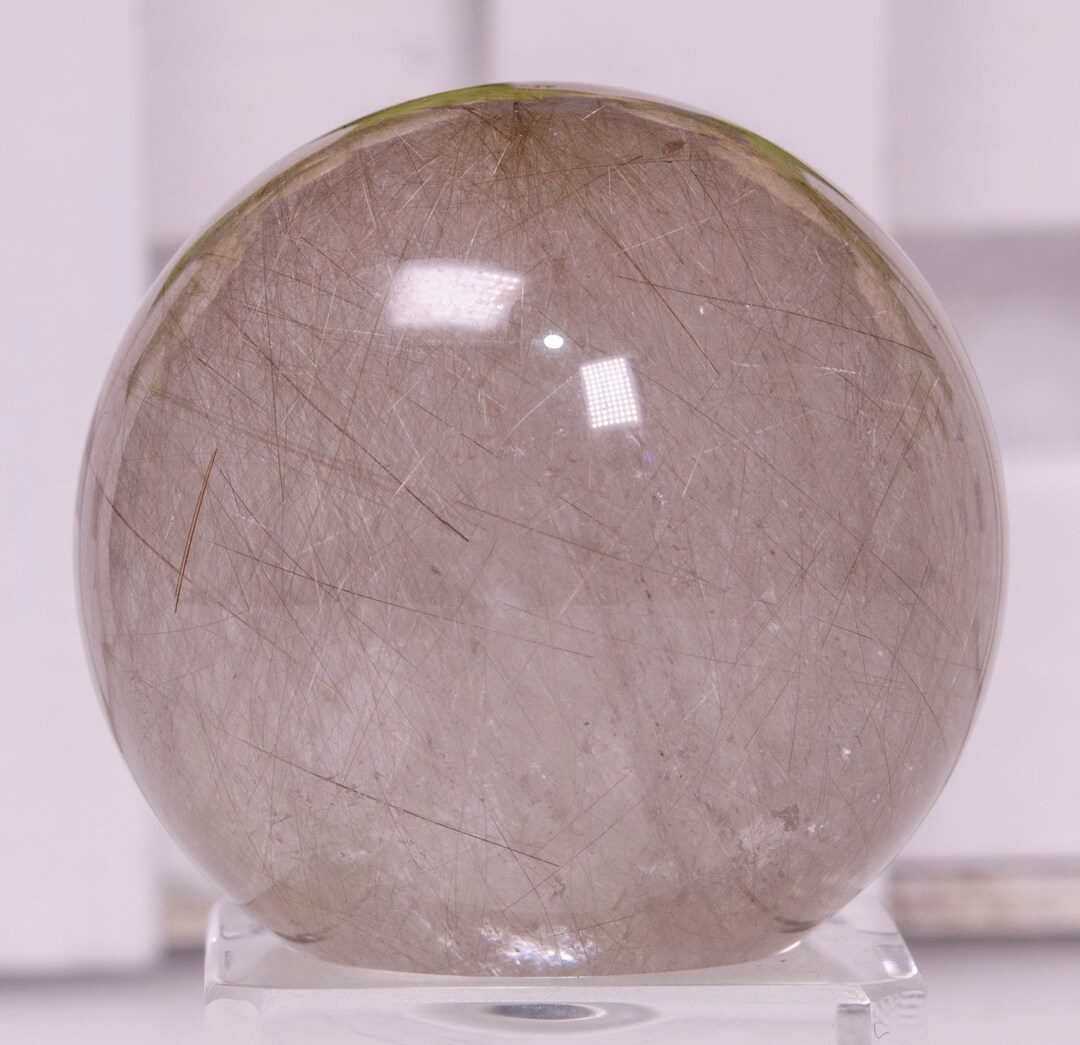 Clear Golden Rutilated Quartz Sphere Mixed With Silver Rutilated ...