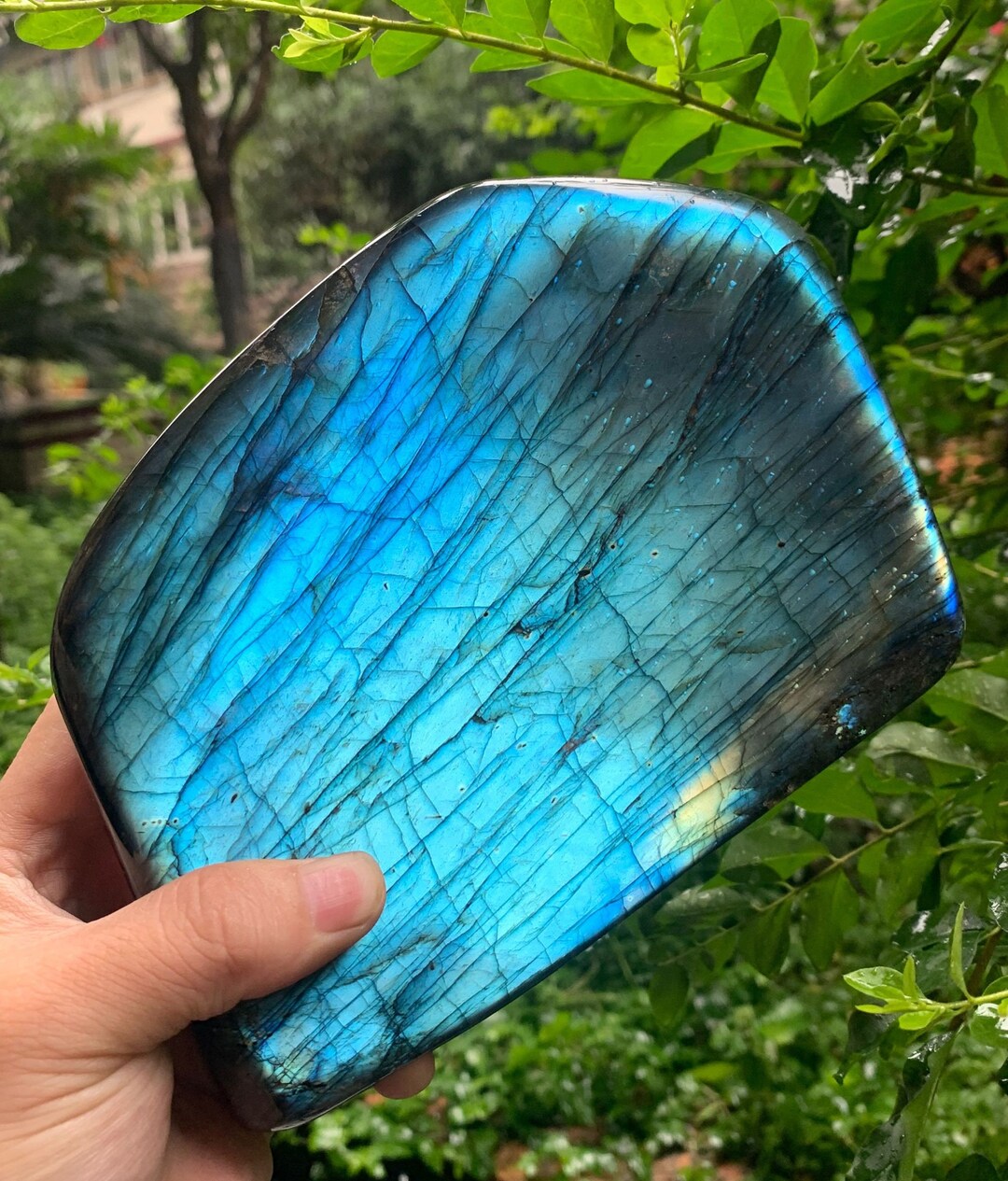 Large Blue Labradorite Stone/polished Full Blue Sheen Labradorite Rock ...