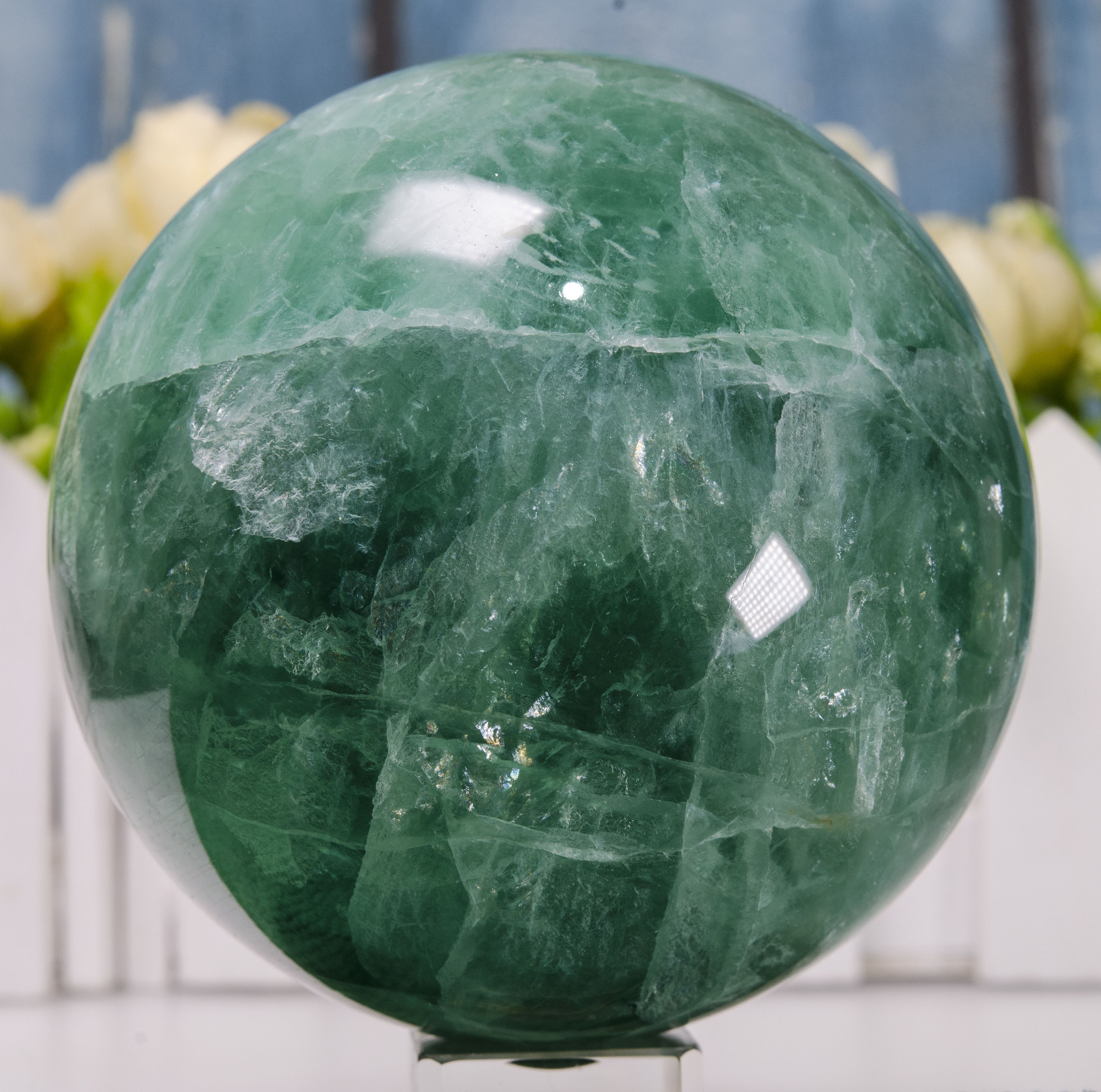 Beautiful Green Fluorite Sphere Natural Stone Polished Round | Etsy