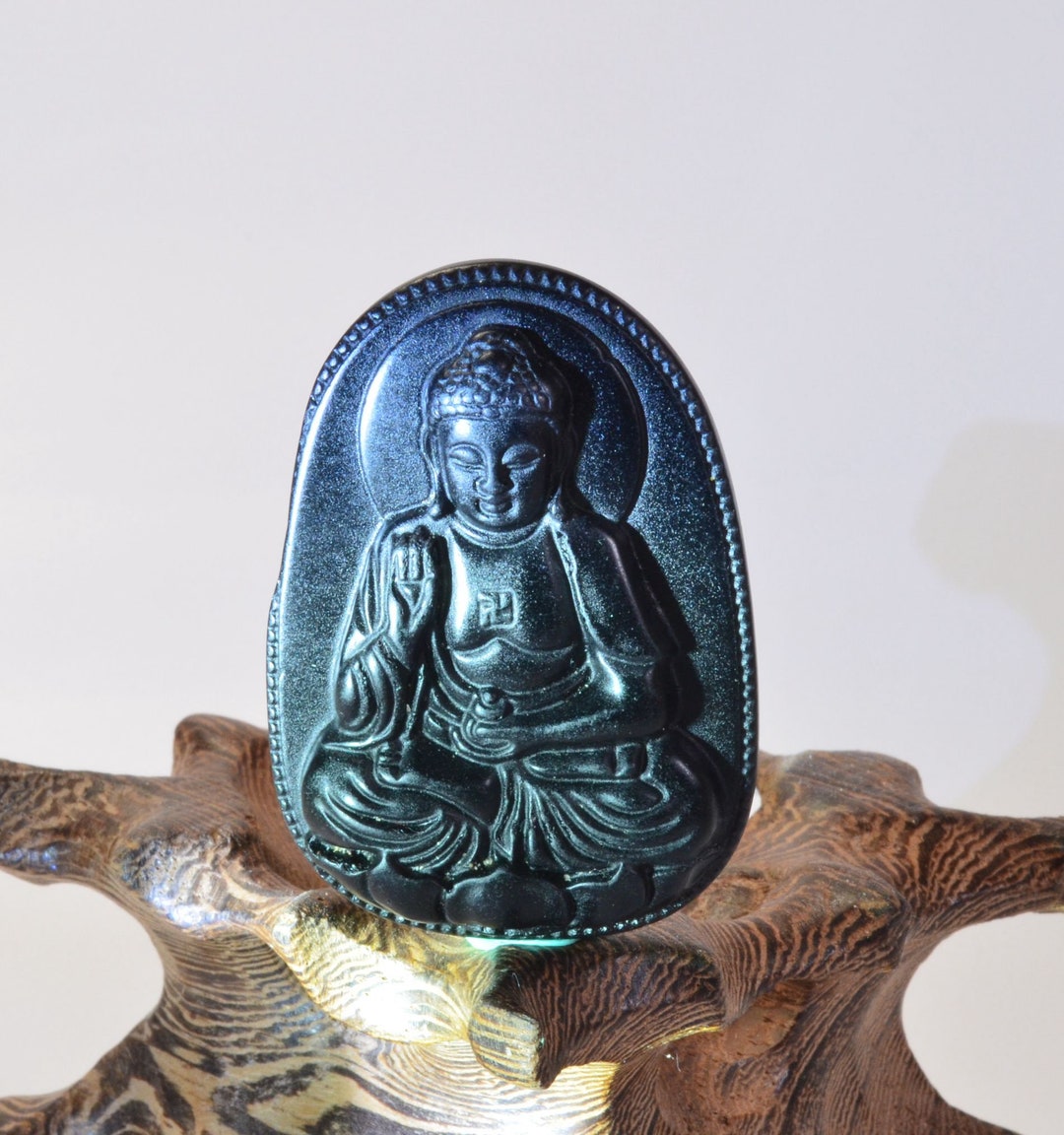 Obsidian Amulet,amitābha Amulet,king of Buddhas,most Noble Buddha,the ...