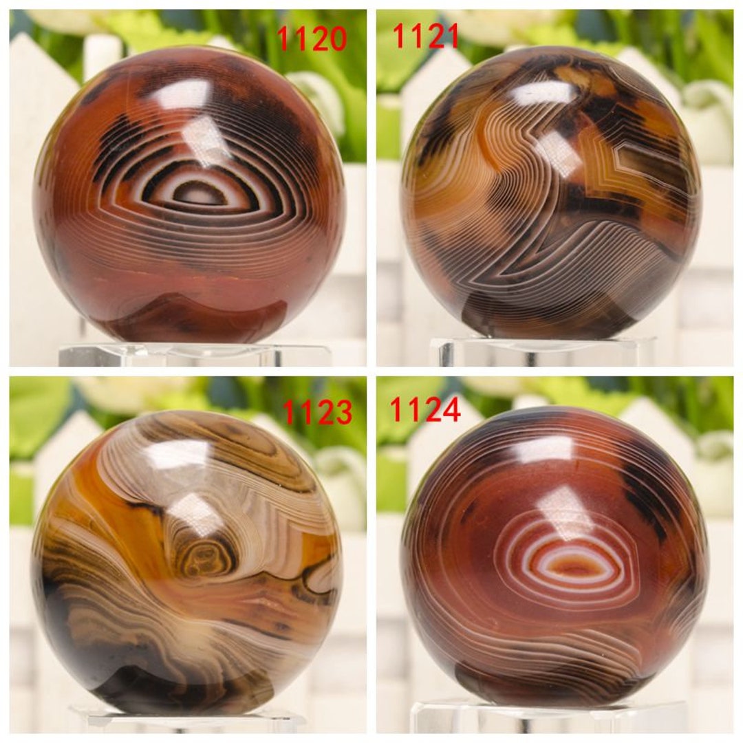 Natural Red Agate Spheres,natural Stripes,healing Stone,polished,agate ...