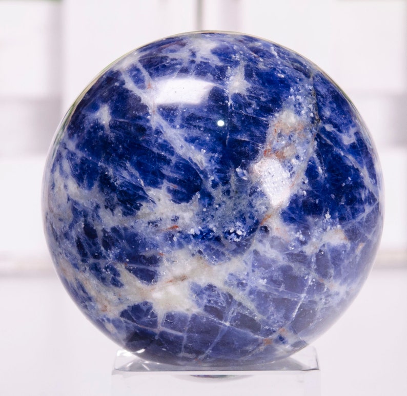 Natural Blue Sodalite Sphere Blue Sodalite Bead Blue Stone Ball ...