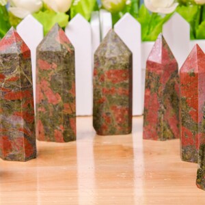 Unakite Tower Rare Beautiful Natural Gemstone Green Stone Polished ...