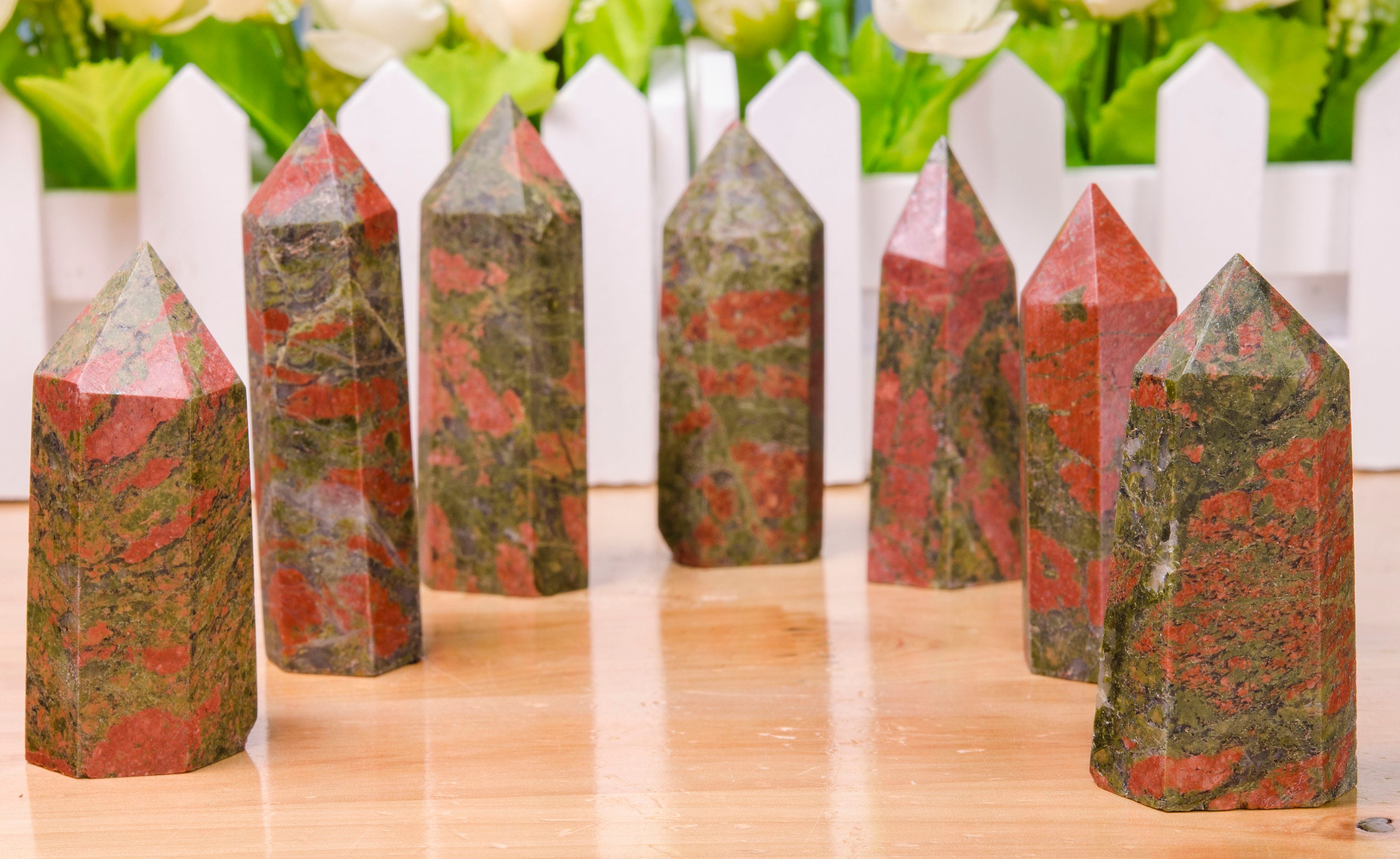 Unakite Tower Rare Beautiful Natural Gemstone Green Stone Polished ...