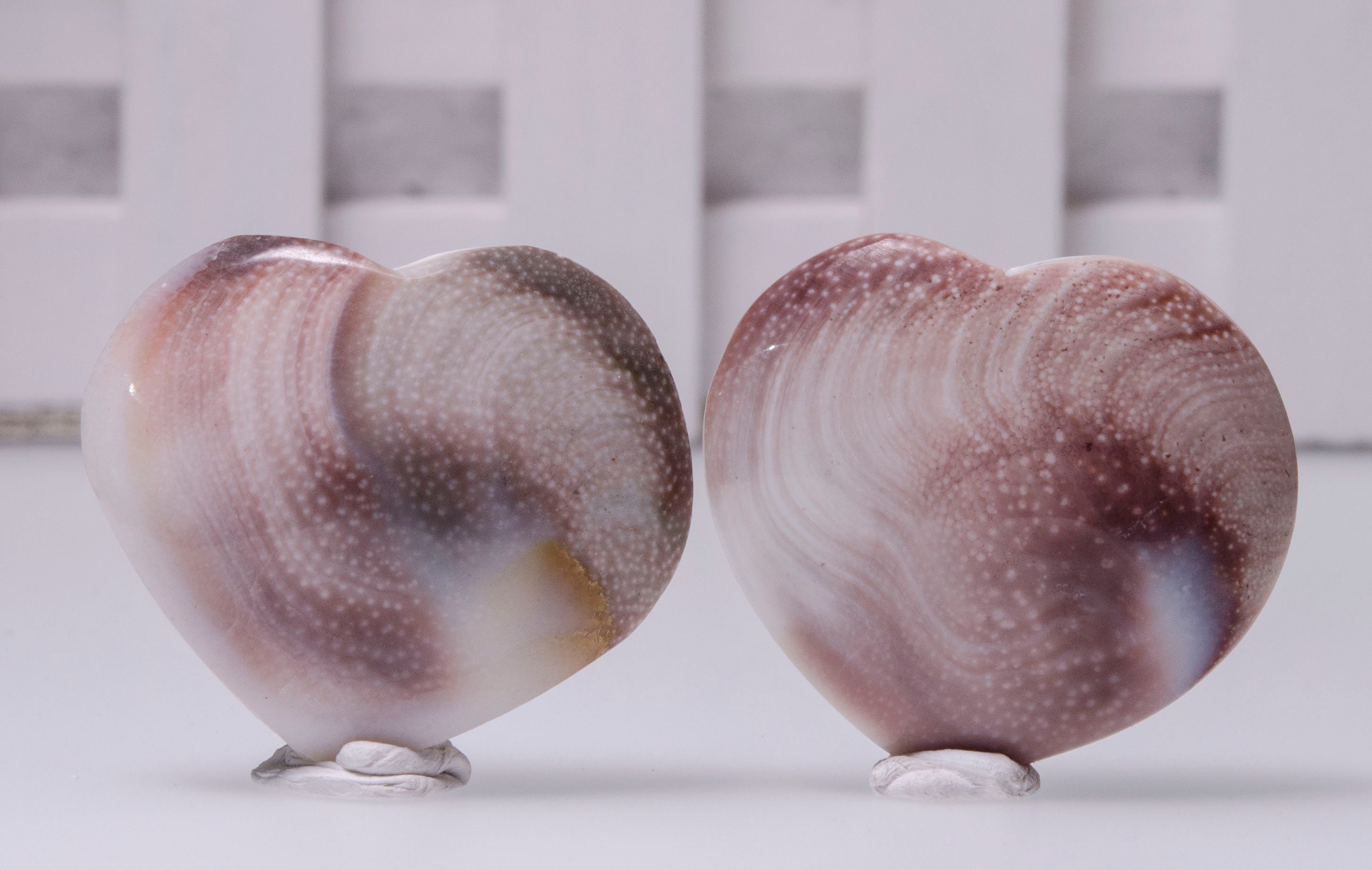 A Couple Of Ocean Stone Heart Beautiful Natural Gemstone Love | Etsy