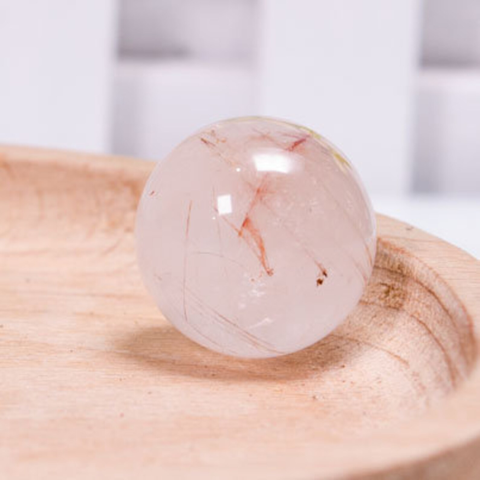 21 Mm Beautiful Rutilated Quartz Sphere Clear Rose Crystal Red | Etsy