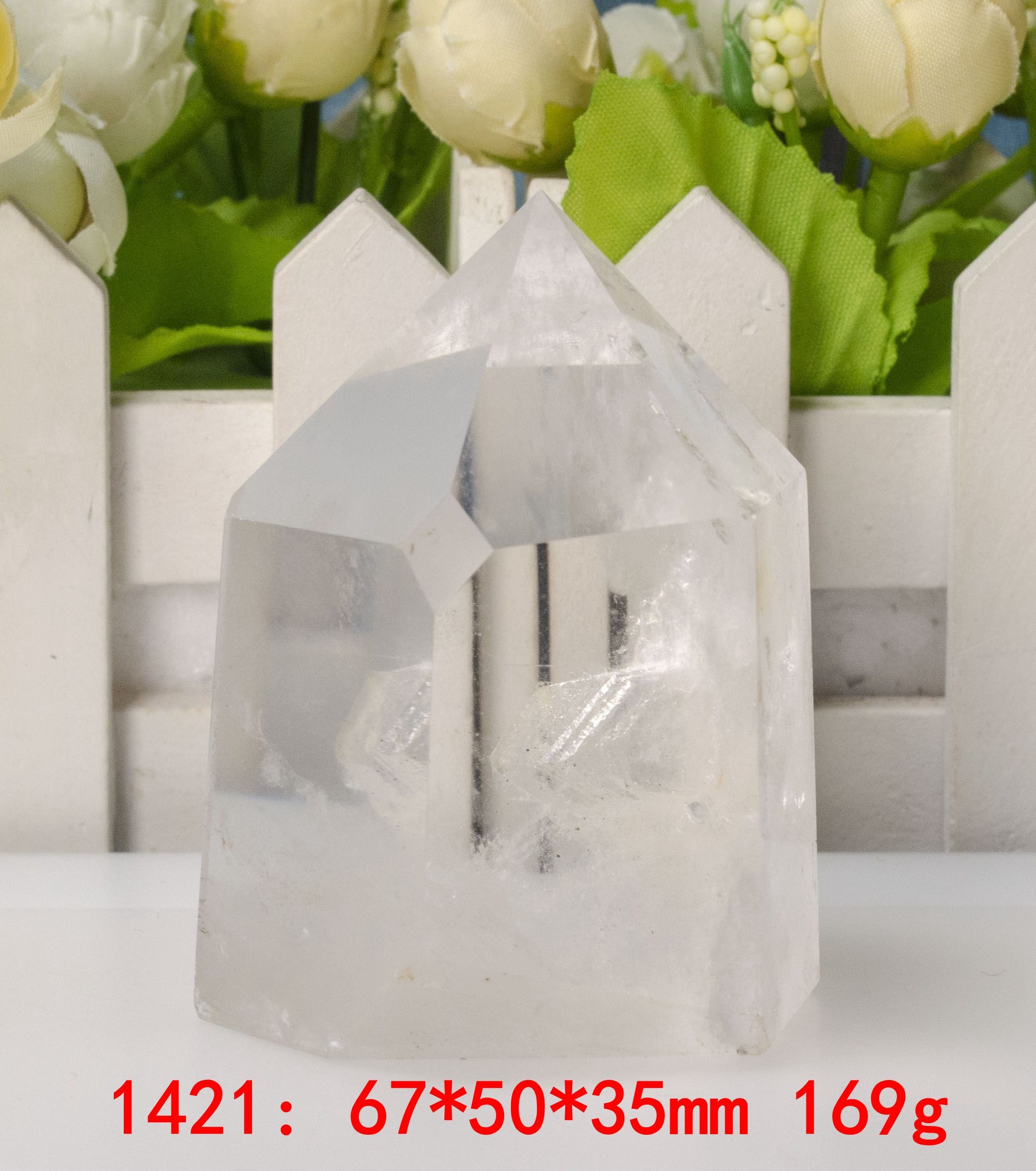 Chakra clear ice quartz towers and obelisk some rainbows low | Etsy