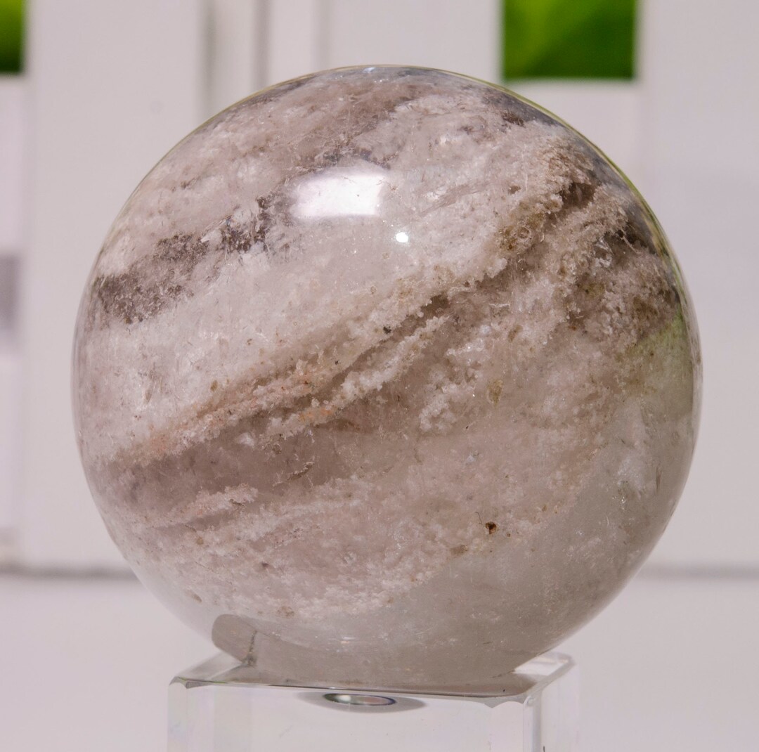 41 Mm Layers Phantom Quartz Sphere White Quartz Garden Quartz - Etsy