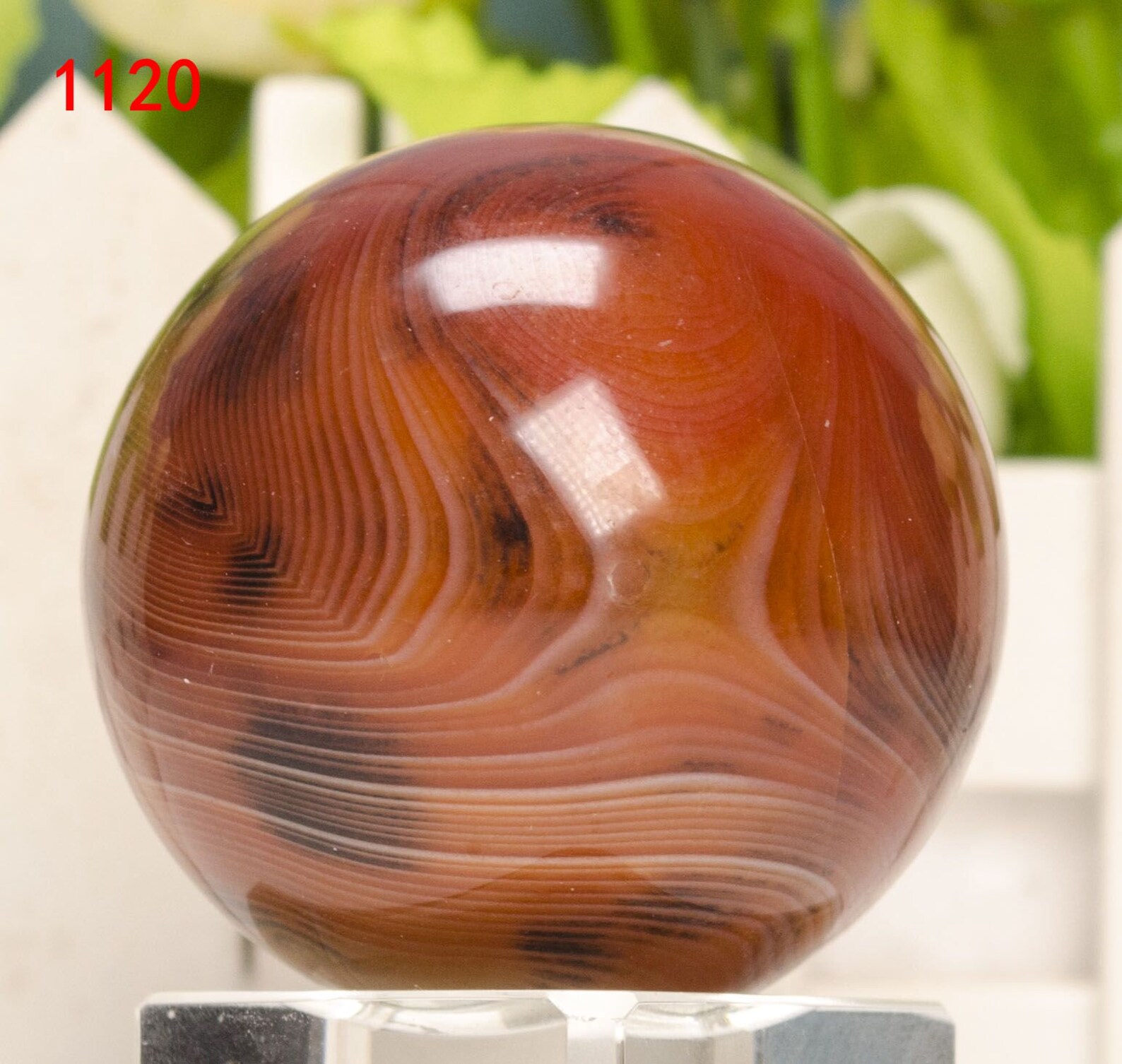 Natural Red Agate Spheresnatural Stripeshealing - Etsy