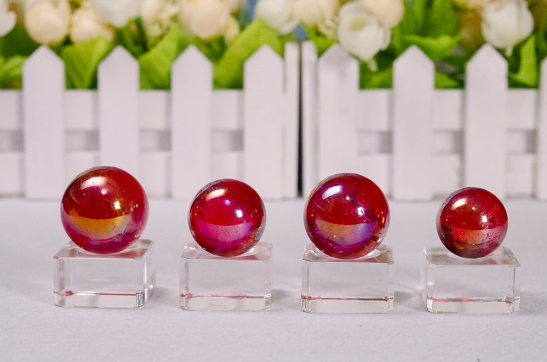 Wholesale Clear Aura Crystal Sphere Red Aura Quartz Beautiful | Etsy