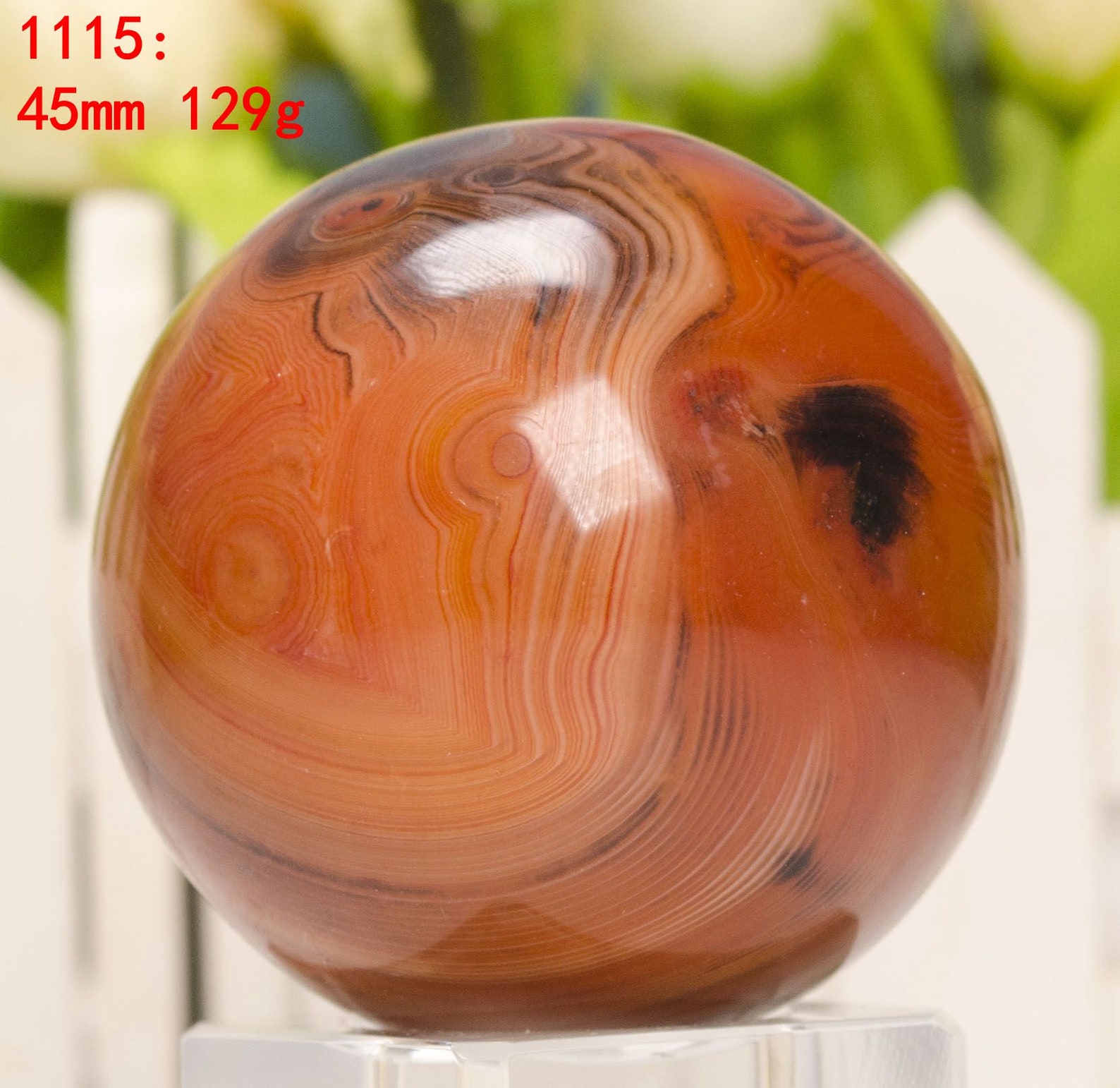 Natural Red Agate Spheresnatural Stripeshealing - Etsy