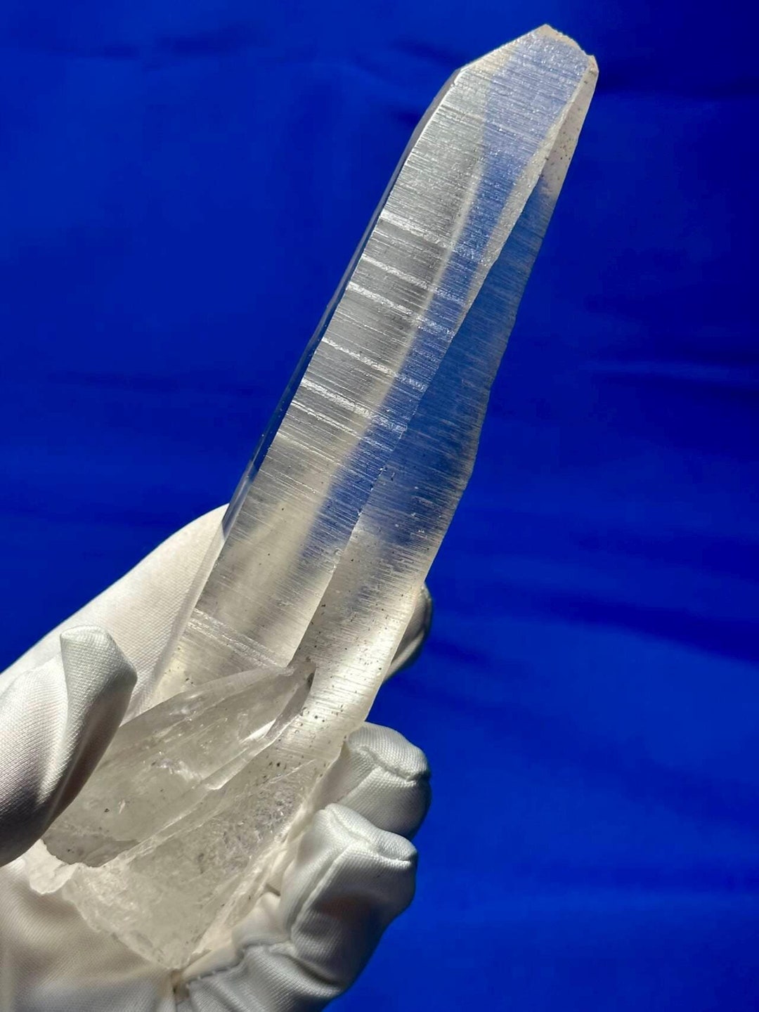 5.78” Clear Muzo Quartz/blue Needle Quartz/blue Feather Crystal/healing ...