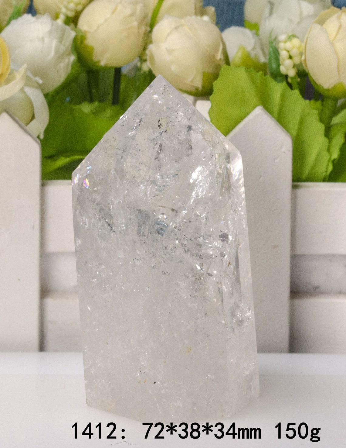 SUPER Chakra Clear Ice Quartz Towers and Obelisk Some Rainbows Low ...