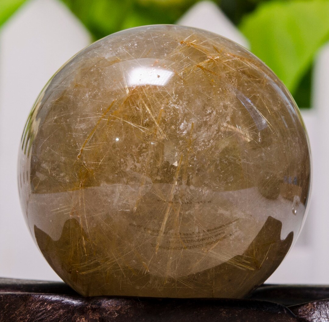 37 Mm Golden Rutilated Quartz Sphere Red Rutilated Crystal - Etsy