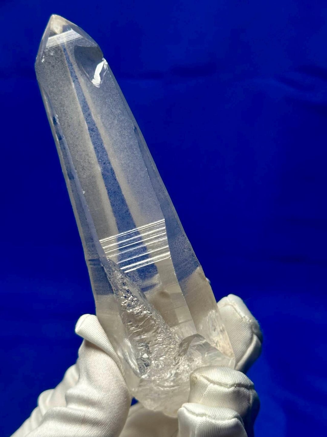 121mm Blue Needle Lemurian Muzo Quartz Point/laser Crystal Specimen ...